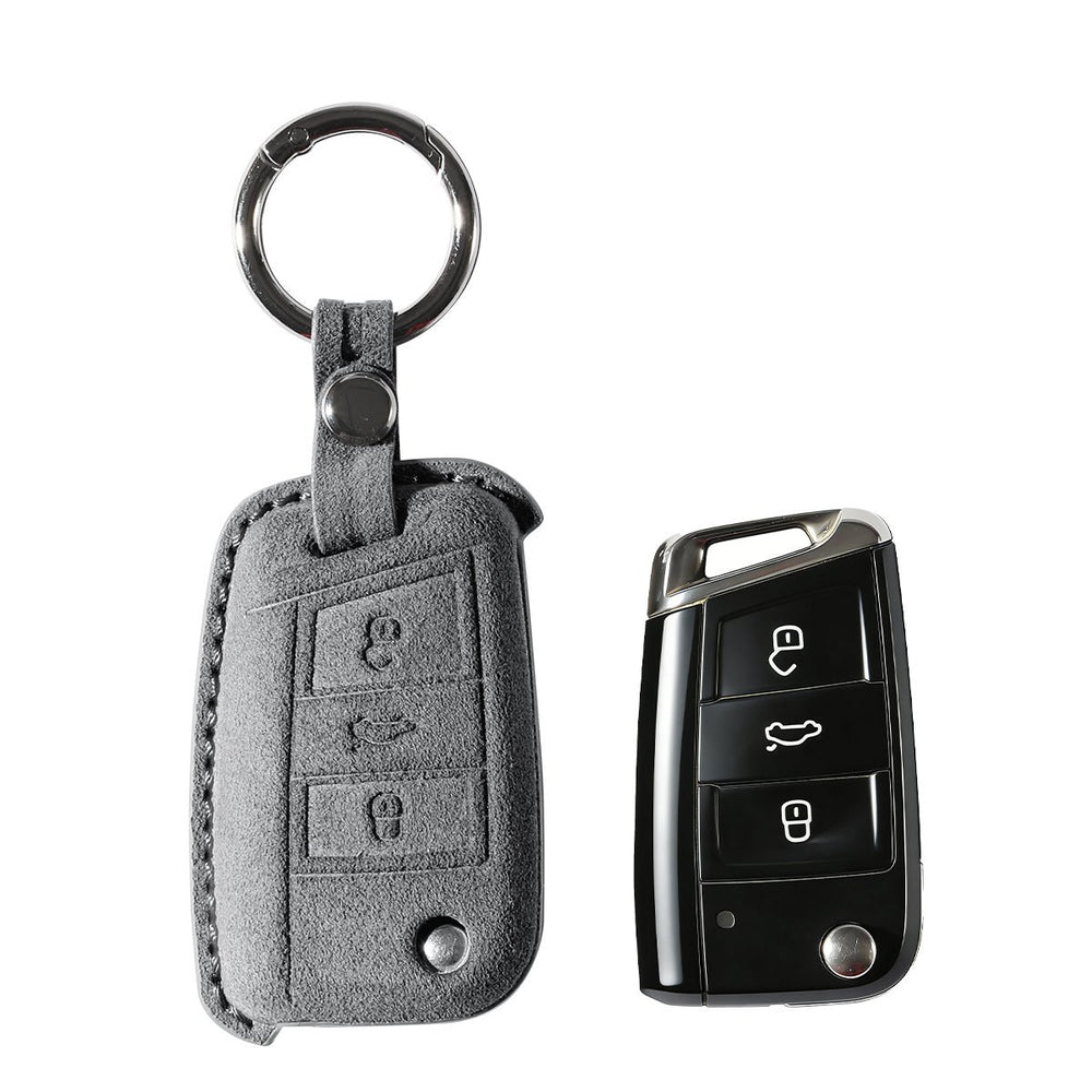 Alcantara Car Key Fob Cover for Volkswagen | Model A with Buckle ...